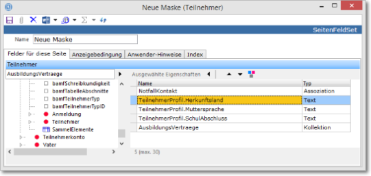 Individuelle Registerkarten
